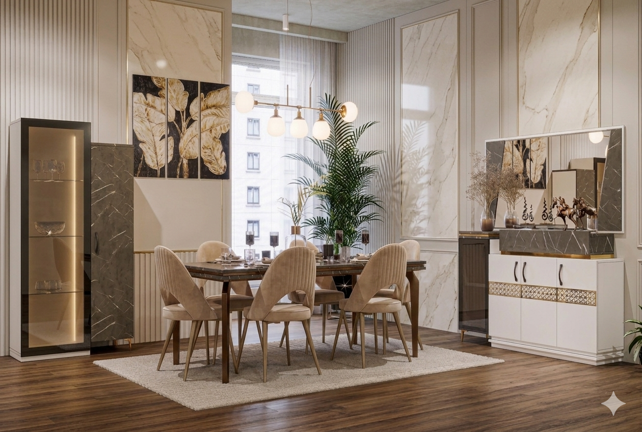 Arino dining set – Prestige Furniture , Developed by Rev Studio